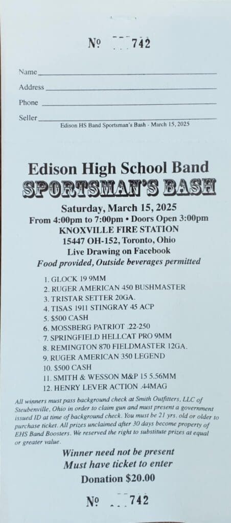 Ended - Edison HS Band Sportsman's Bash | Smith Outfitters | Custom ...